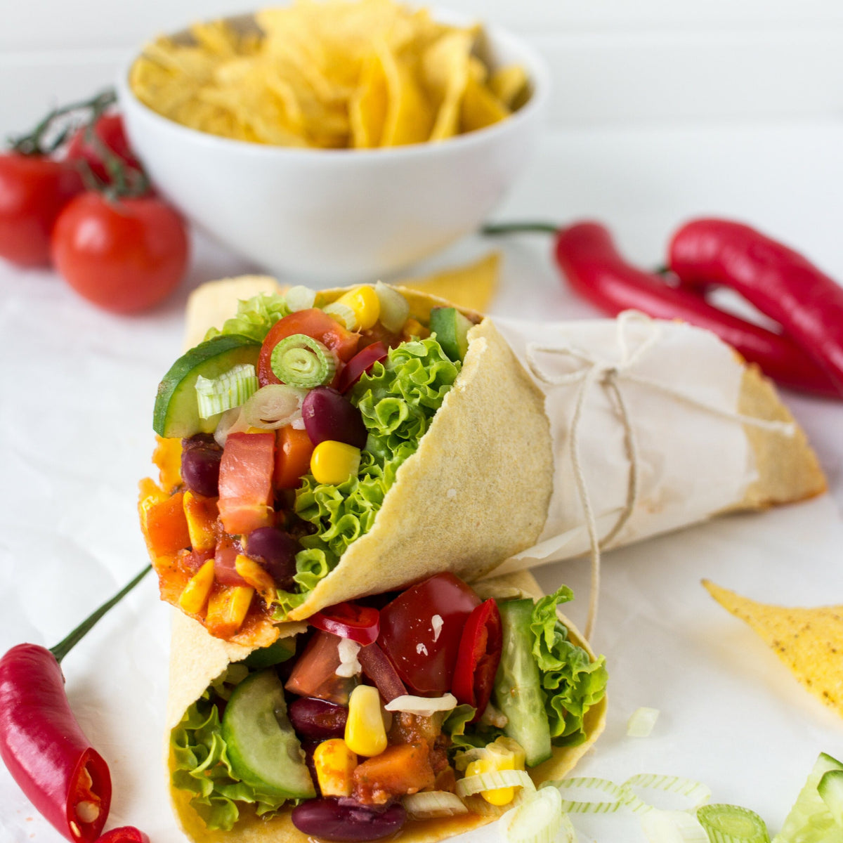Chili con carne wraps
